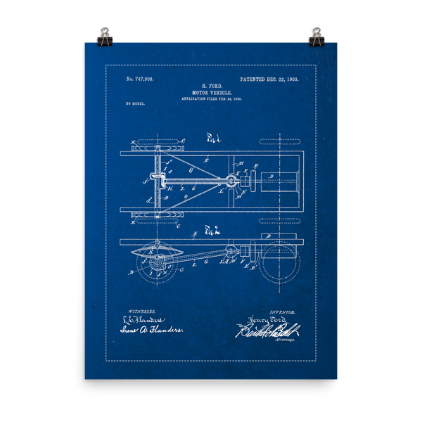 Model T Ford Blueprint Poster - 18" x 24" – Apple Hydraulics